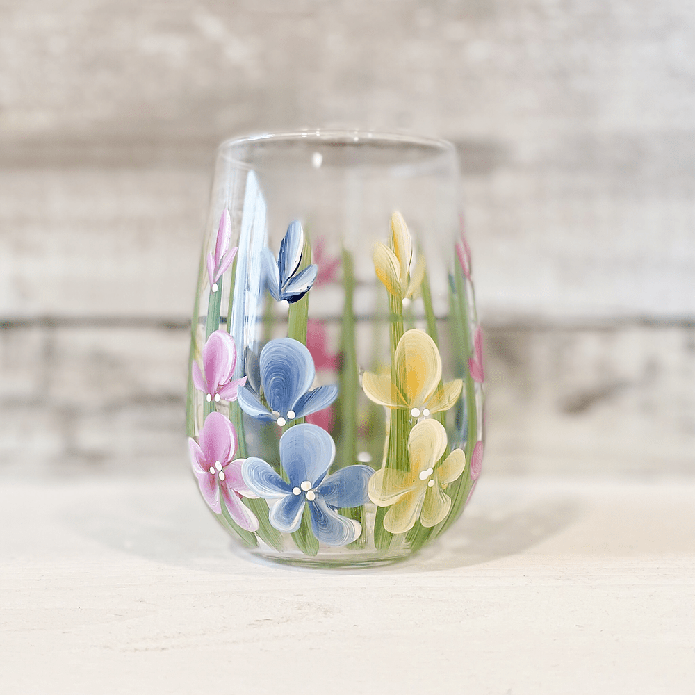 Hand Painted Stemless Wine Glasses by CC Crafts & Home Deco… – The ...